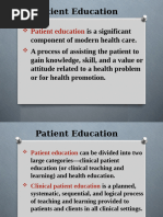 Patient Education Form Sample | PDF | Pain | Learning
