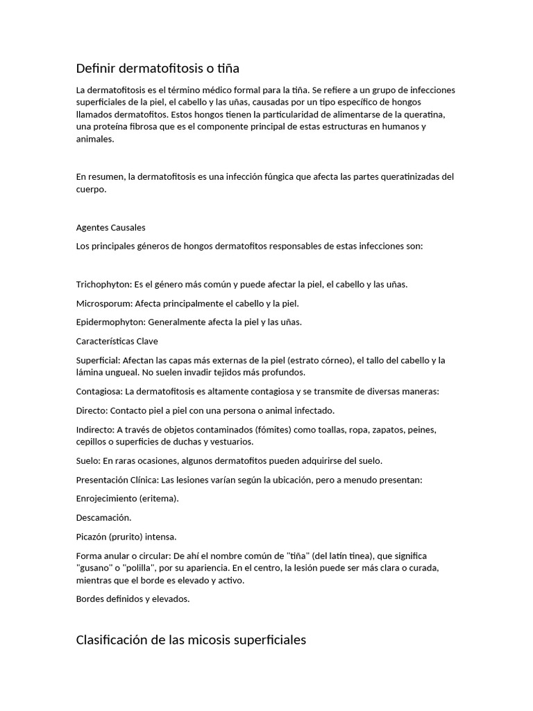 Dermatofitosis: Infecciones por Tiña | PDF | Piel | Condiciones cutáneas
