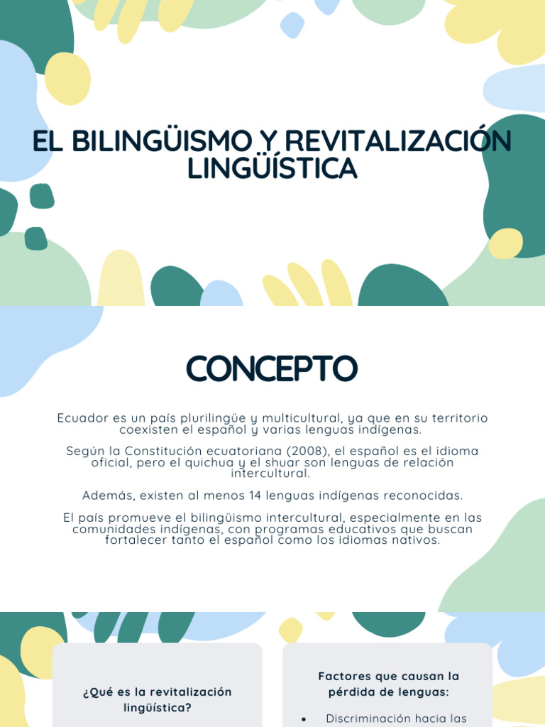 El Bilinguismo y Revitalización Linguistica | PDF | Multilingüismo ...