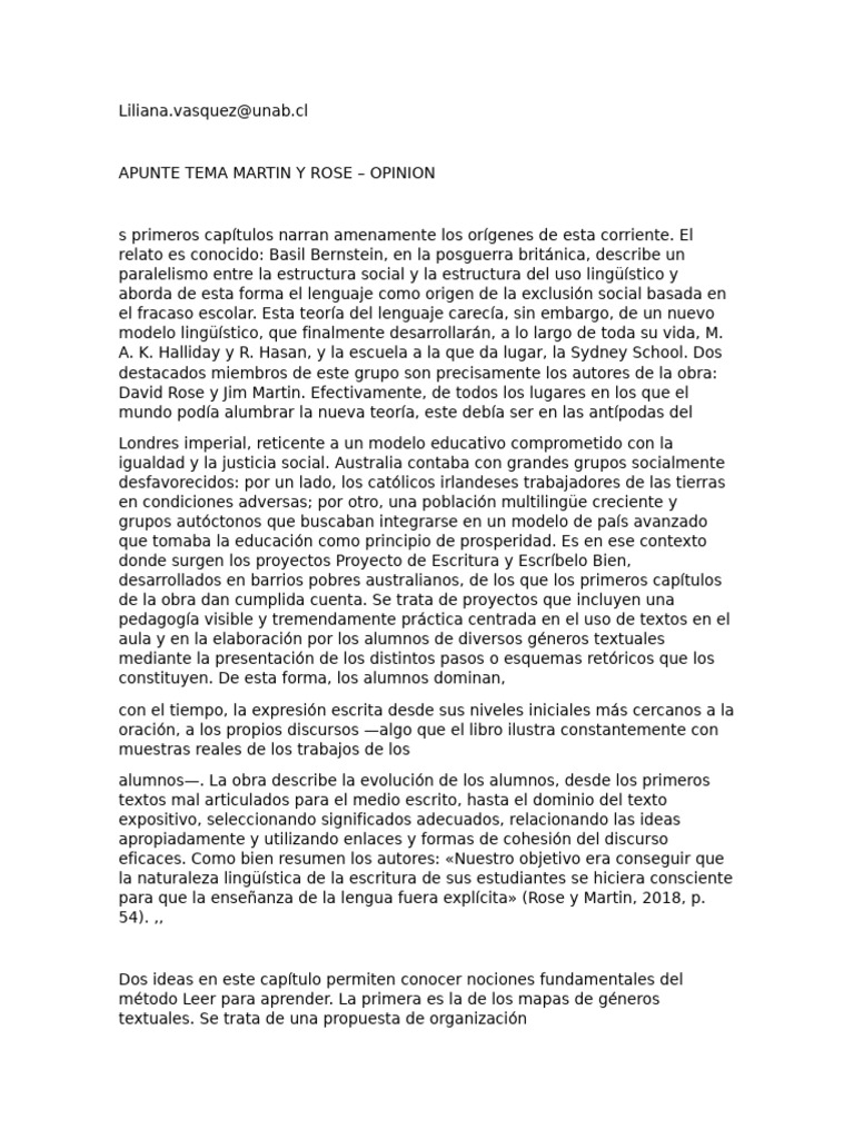 Apunte Tema Martin y Rose | PDF | Literatura | Gramática