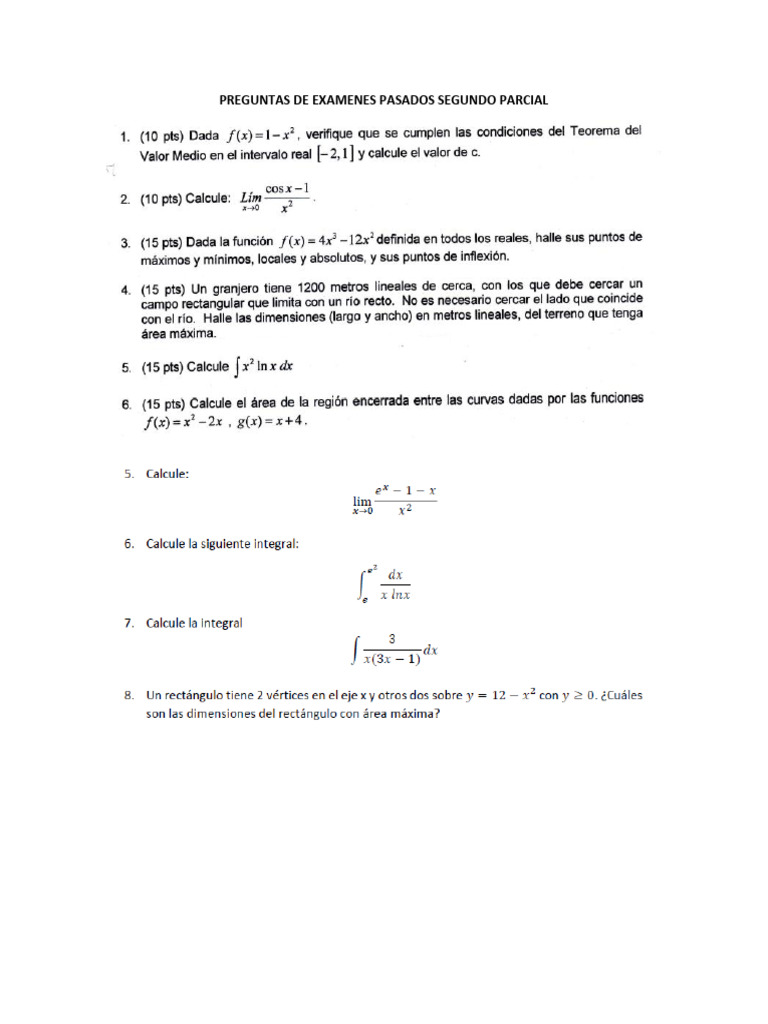 Preguntas de Examenes Pasados | PDF