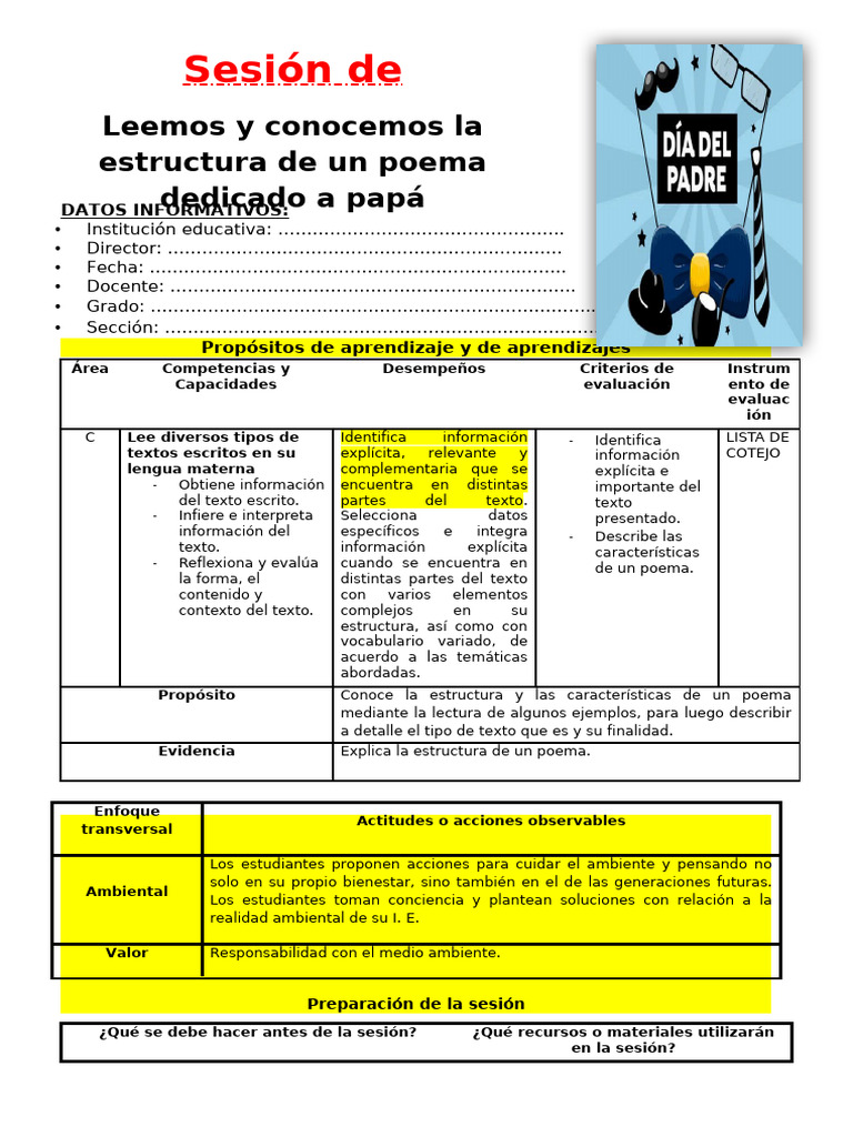 5º Grado Dia 3 Com. Leemos y Conocemos La Estructura de Un Poema ...