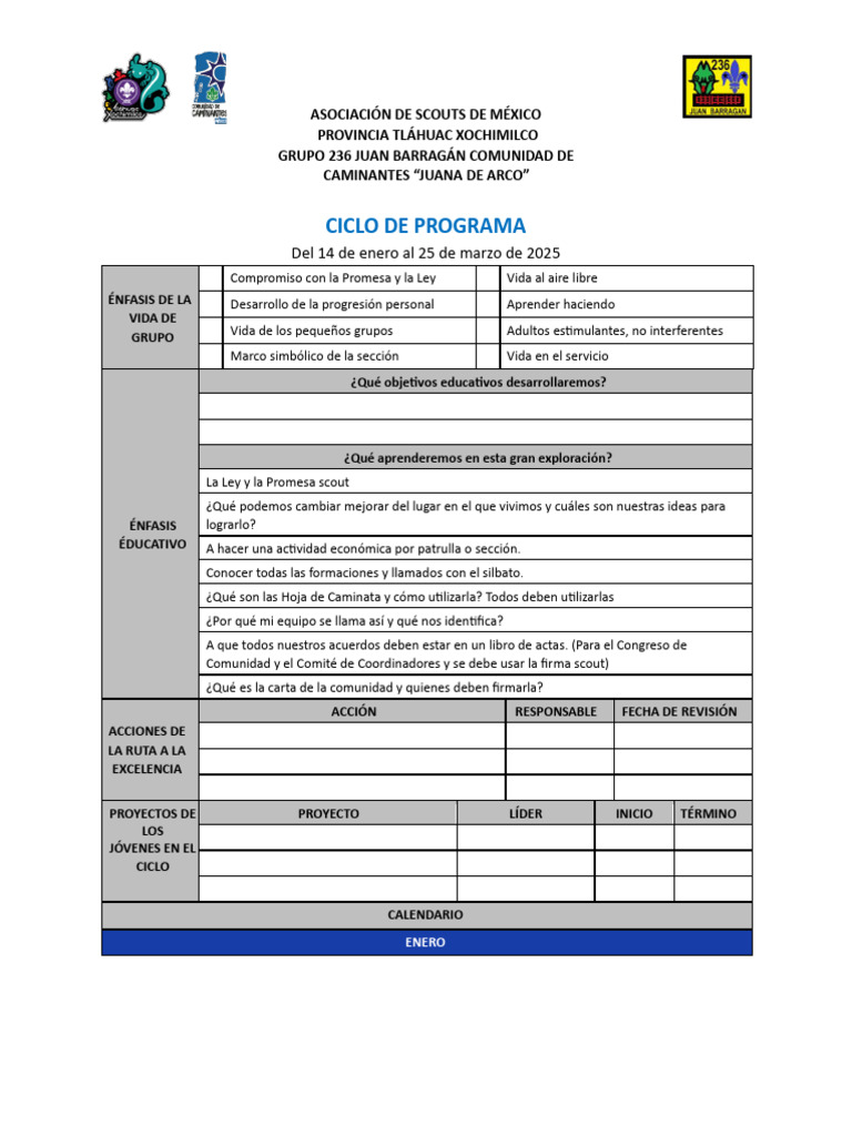 Ciclo De Programa Para Caminantes Scout Pdf Exploración