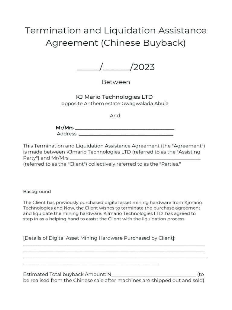 Machines Liquidation Agreement | PDF | Liquidation | Arbitration