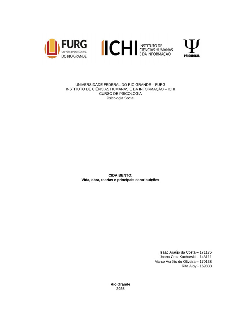 Cida Bento - Psicologia Social | PDF | Racismo | Discriminação e ...