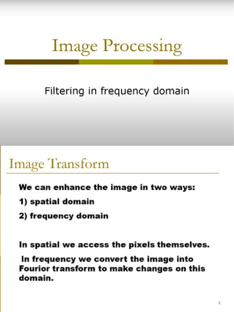 Lecture 7 - Filtering in Frequency Domain | PDF