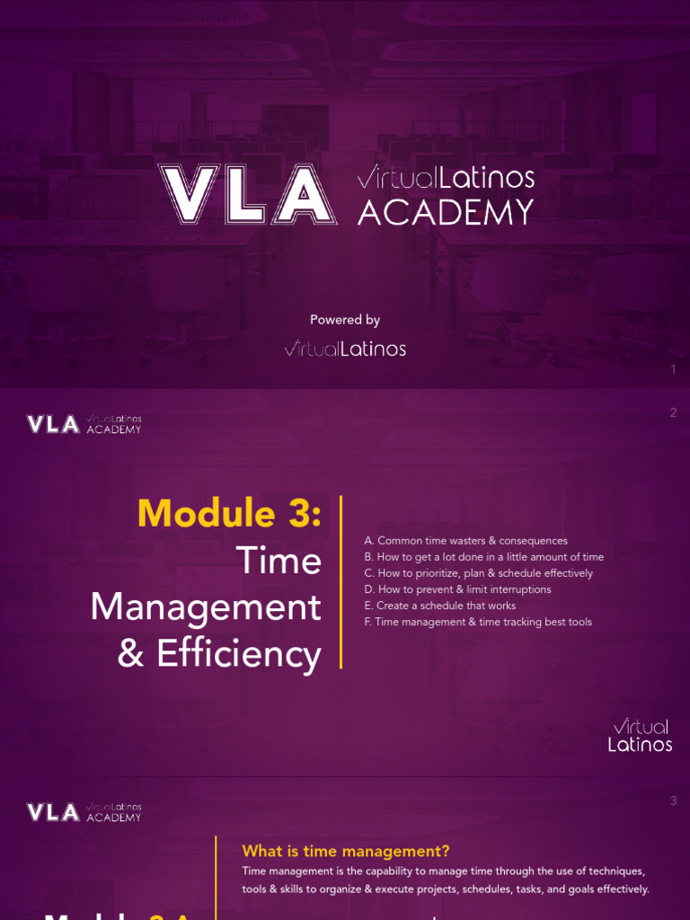 VL Academy Course Module 3 SLIDES | PDF | Time Management | Professional Skills