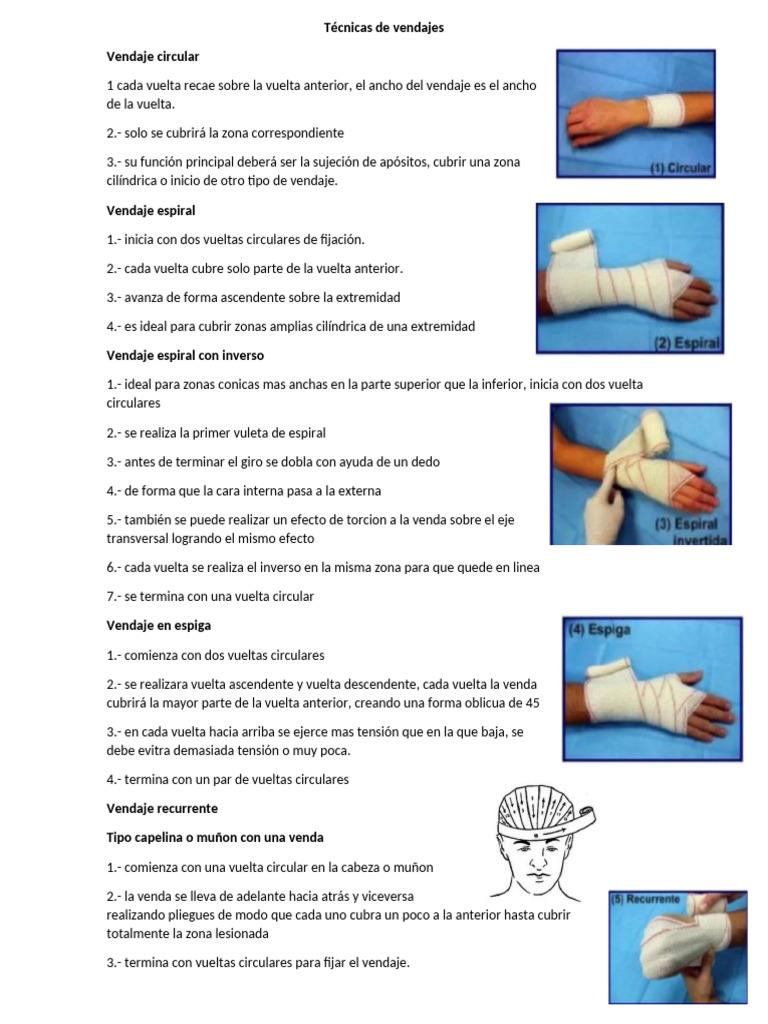 Técnicas de Vendaje: Tipos y Métodos | PDF