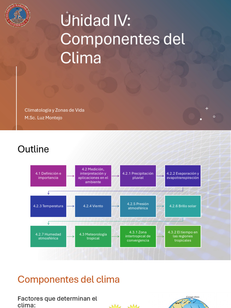 UNIDAD 4 - Componentes Del Clima | PDF | Precipitación | Vapor de agua