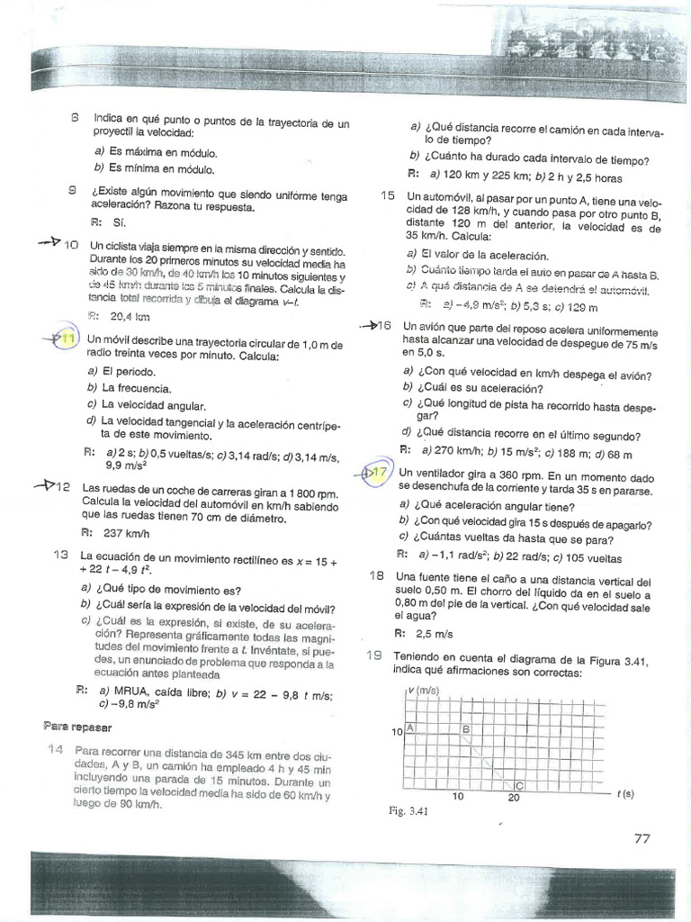 3 - Ejercicios - Cinematica - Repaso | PDF