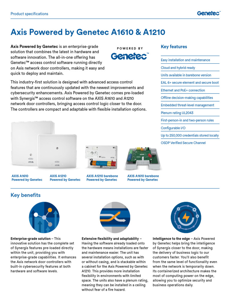 Axis Powered by Genetec A1610 A1210pdf en US - 236688 | PDF | Internet ...