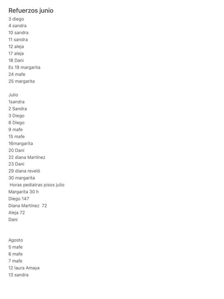 Refuerzos Junio 2 | PDF