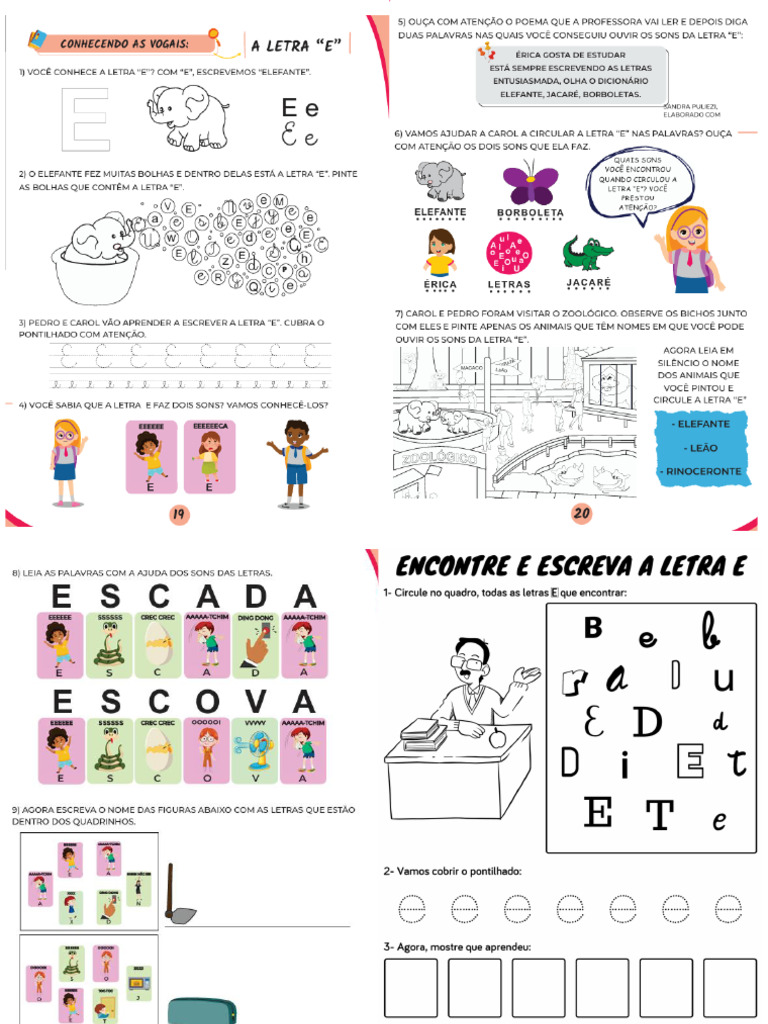 Atividades Letra e | PDF