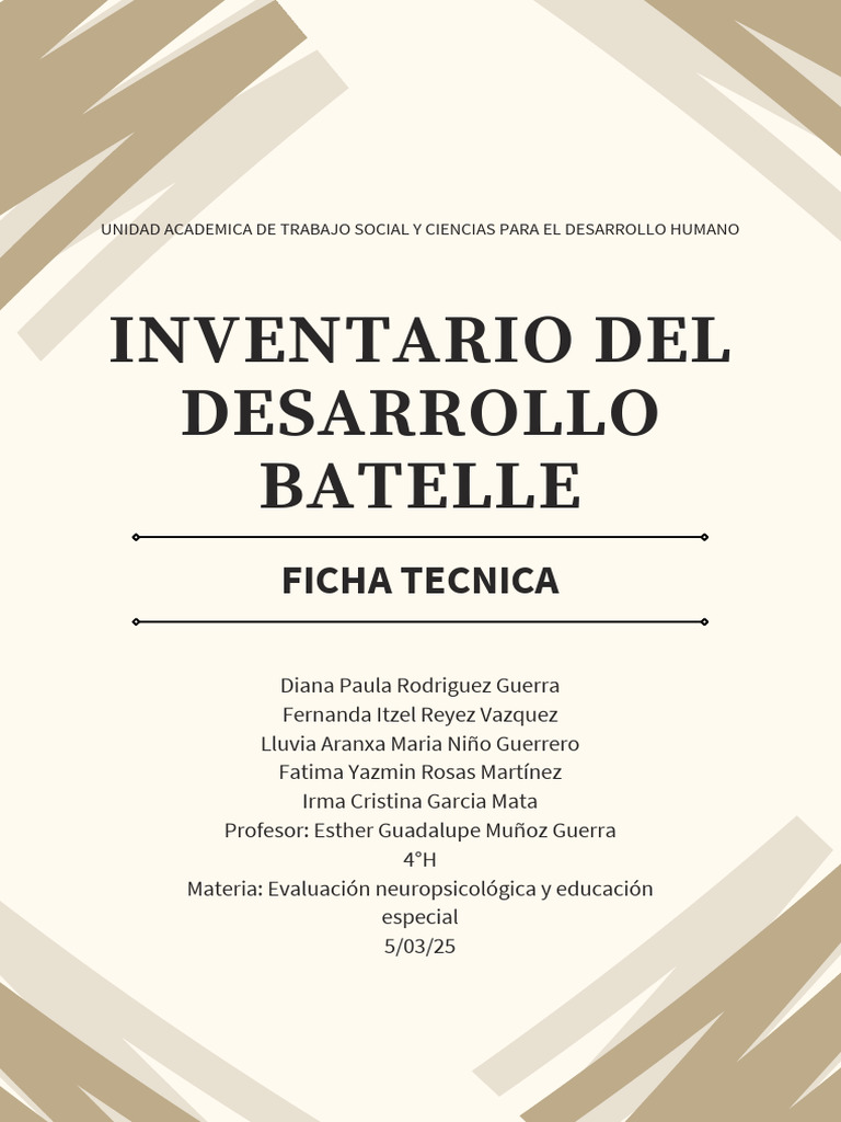 Inventario de Desarrollo Batelle: Guía Completa | PDF | Validez ...