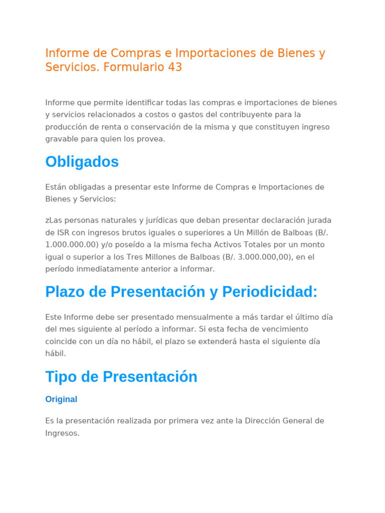 Informe de Compras e Importaciones ISR | PDF