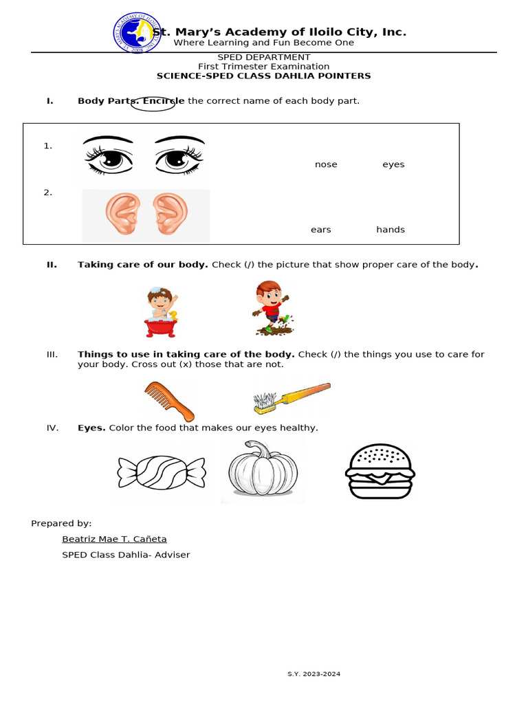 SPED Science Exam Pointers for Kids | PDF