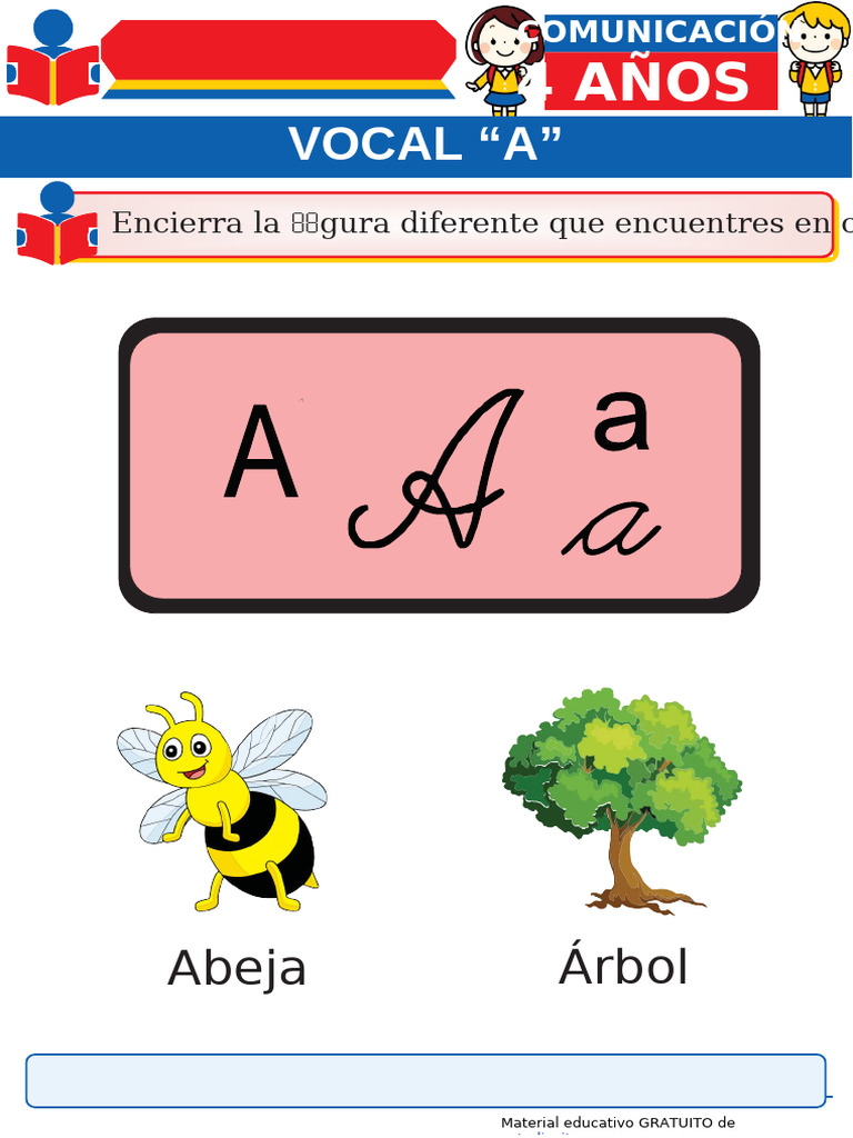 Actividades con la vocal A para 4 años | PDF