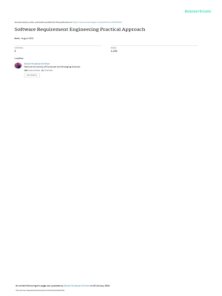 [2022] Software Requirements Engineering Practical Approach | PDF | Software Development Process ...