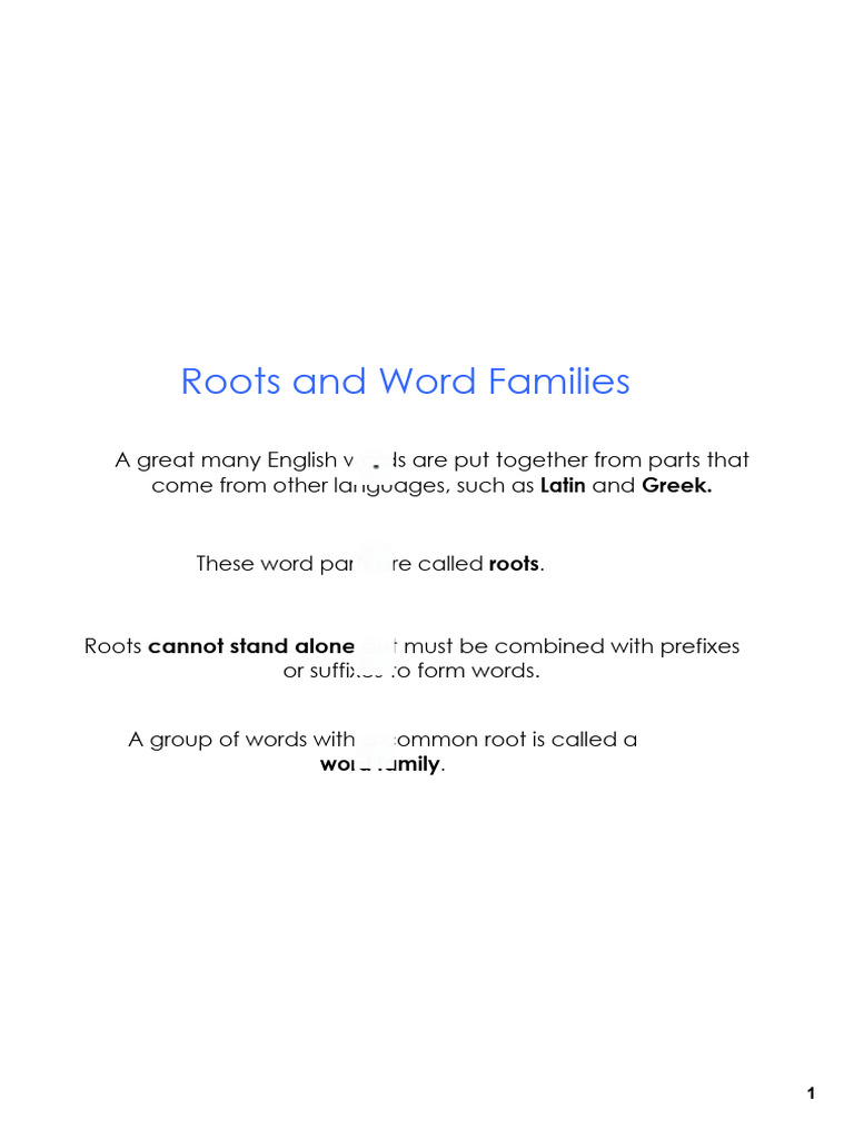 Understanding Roots and Word Families | PDF | Word | Morphology