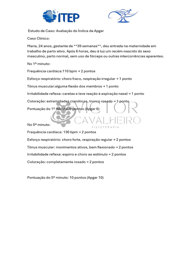 Avaliação do Índice de Apgar em Recém-Nascidos | PDF