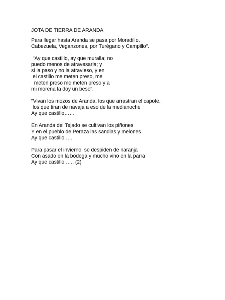 Jota de Tierra de Aranda | PDF