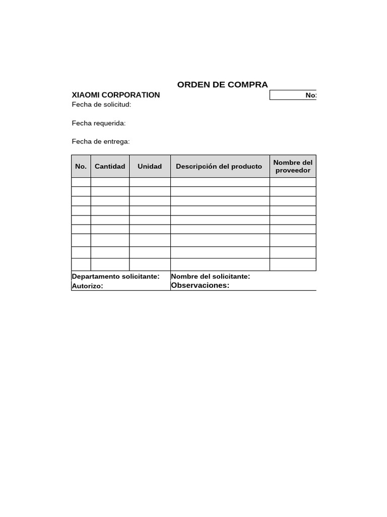 Ordenes de Compra | PDF