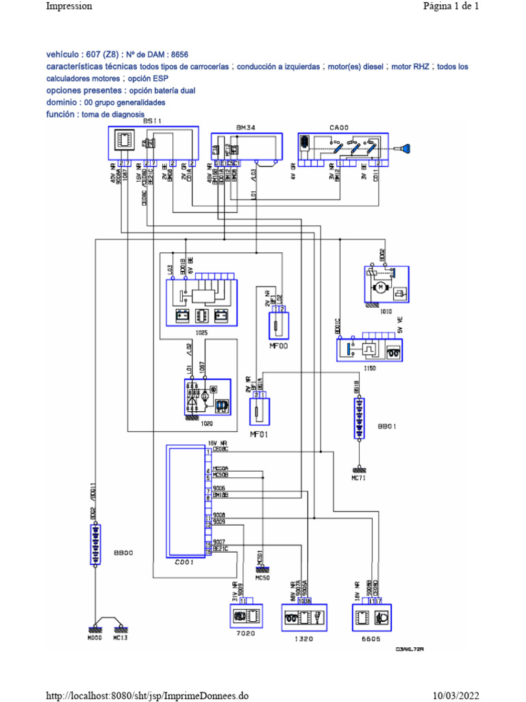 13.peugeot 607 (Z8) - Toma de Diagnosis.1 | PDF