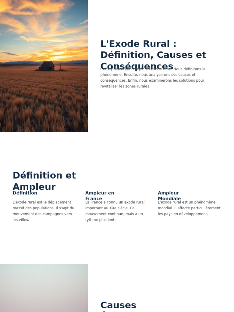 Exode Rural : Définition et Solutions | PDF | Zone rurale | Agriculture