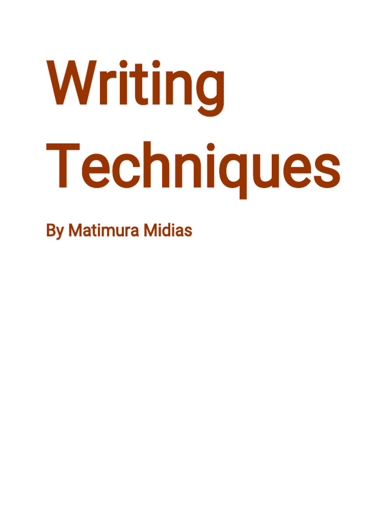 Writing Techniques | PDF