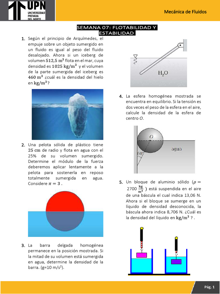 MDF - S07 - HT - Flotabilidad y Estabilidad | PDF | Flotabilidad | Densidad