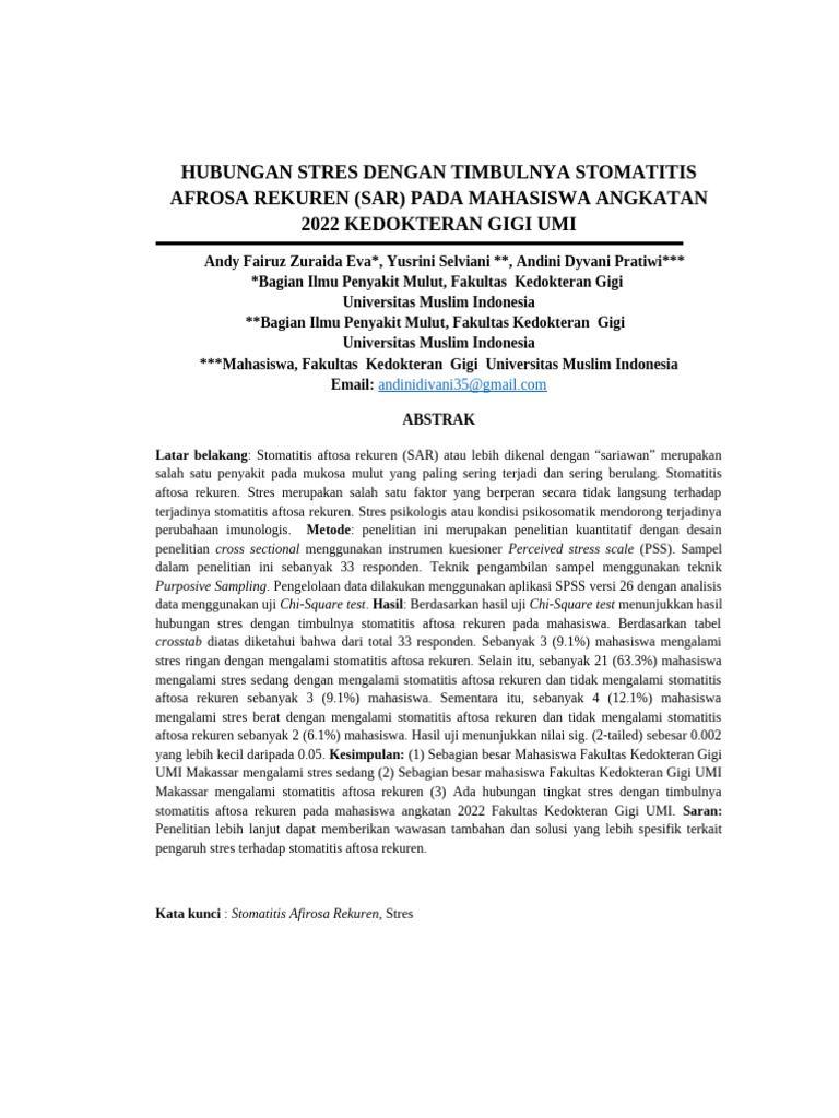 Abstrak Andini | PDF | Medical Specialties | Diseases And Disorders