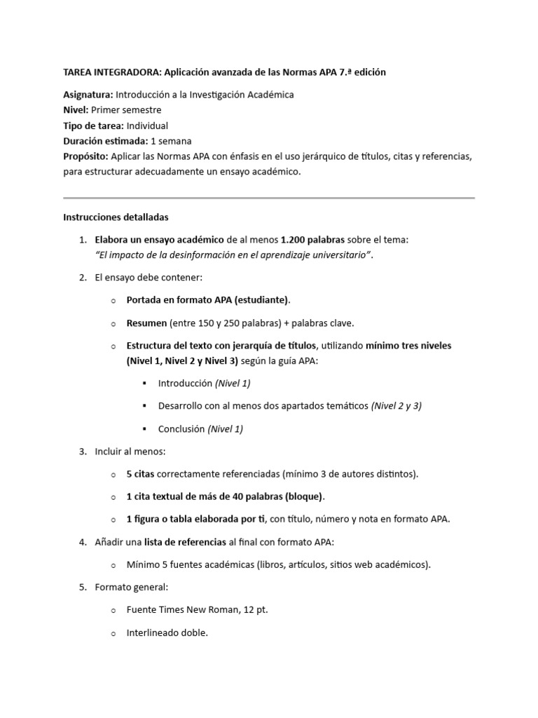 Tarea Integradora Apa | PDF
