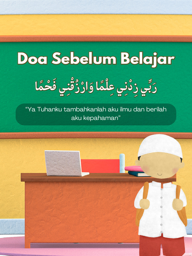 Hijau Coklat Lucu Ilustrasi Doa Sebelum Belajar A4 Dokumen | PDF