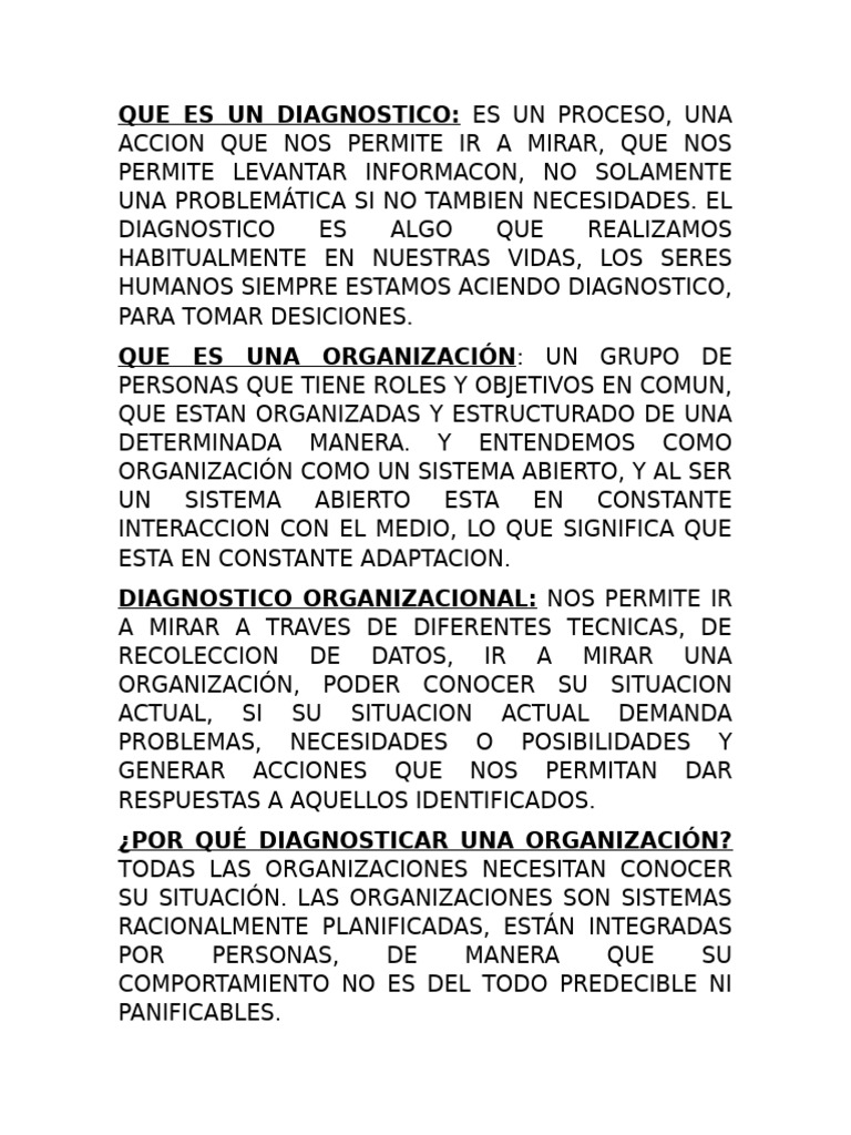 Que Es Un Diagnostico | PDF | Ciencias del comportamiento