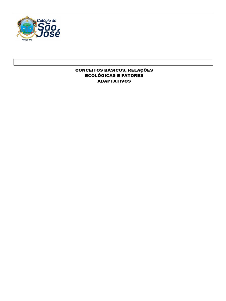 Conceitos B-Sicos - Rela - Es Ecol-Gicas e Fatores Adaptativos | PDF | Ecologia | Mimetismo