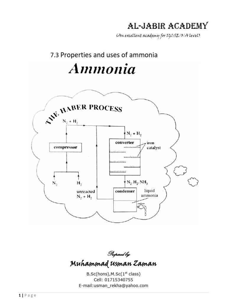 7.3 Properties and Uses of Ammonia | PDF