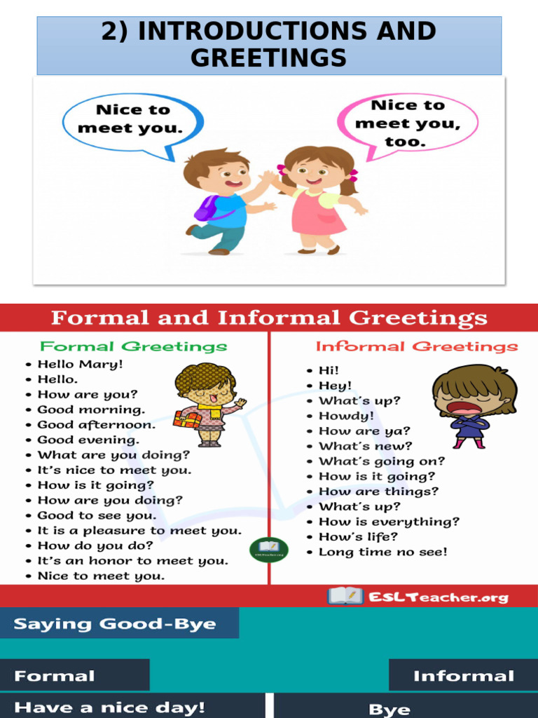 2) Introductions and Greetings | PDF