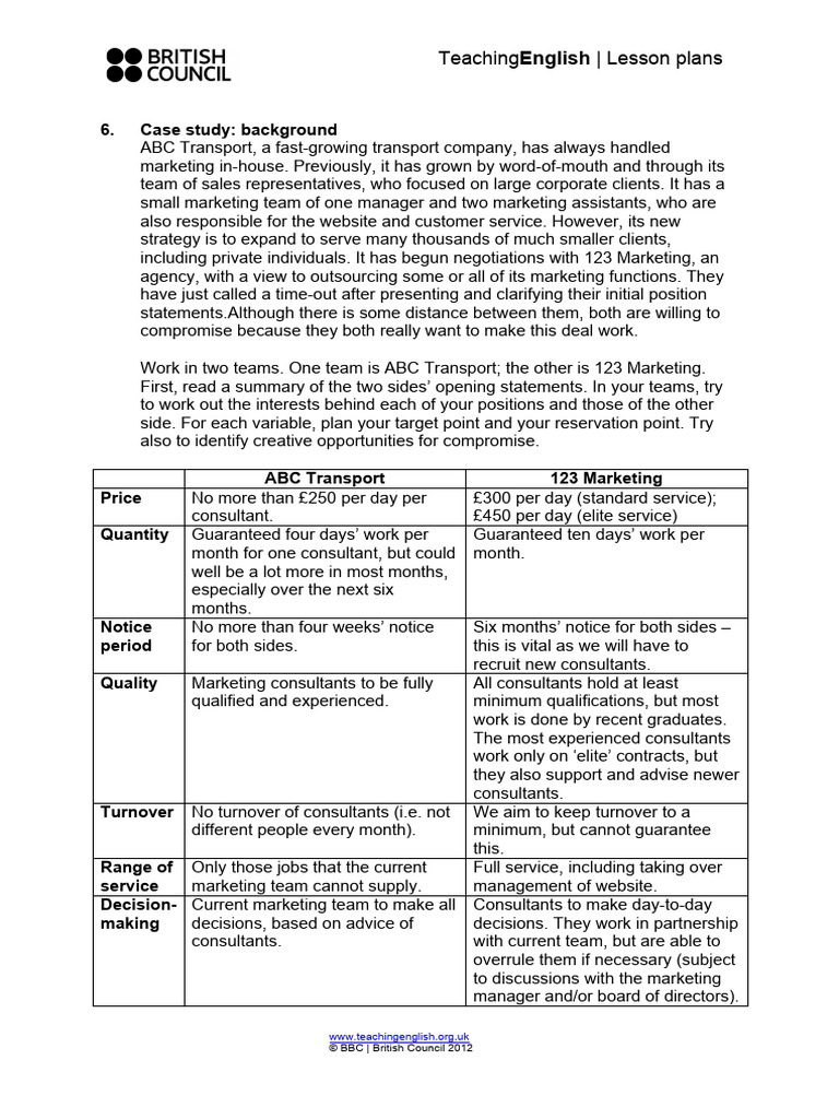 Negotiations 4 Bargaining Worksheet-5-6 | PDF | Marketing | Economies