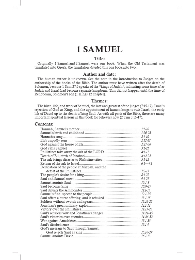 1 Samuel (Az) (Comment) .. | PDF | Saul | David