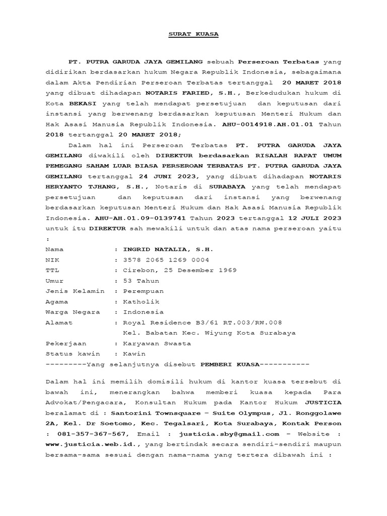 Fix Kuasa Inggrid | PDF