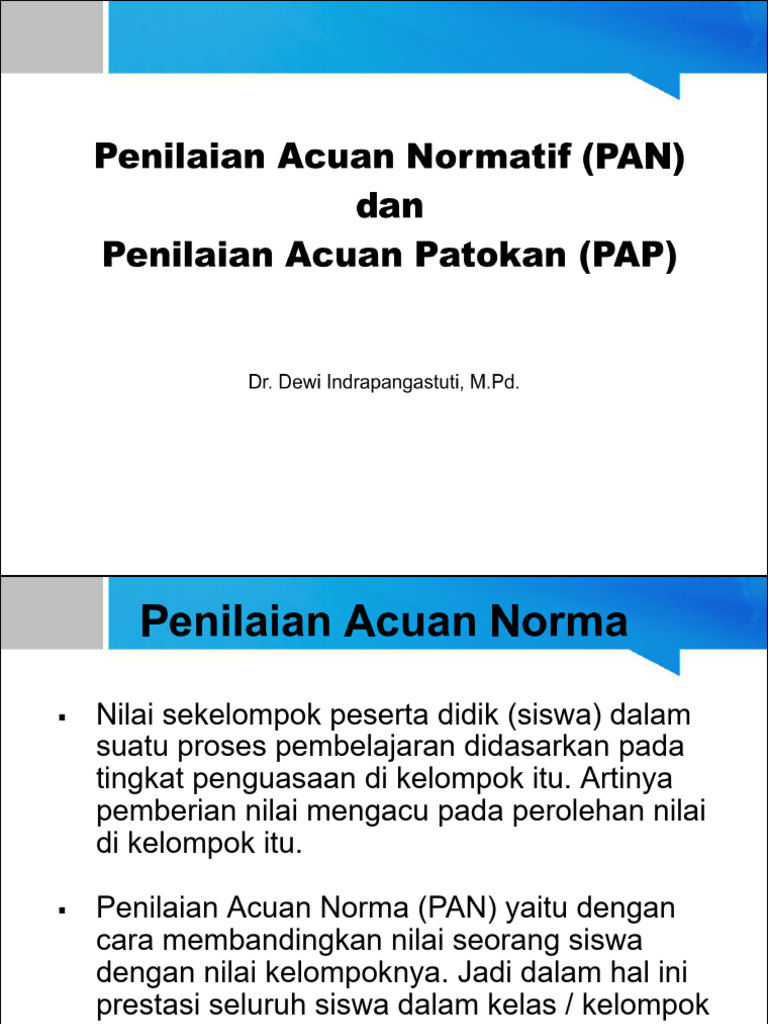 Perbandingan Penilaian Acuan Normatif dan Patokan | PDF
