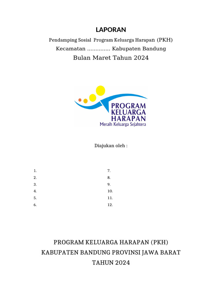 Bandung of Format LPJ Kab Bandung Maret Tahun 2024 | PDF