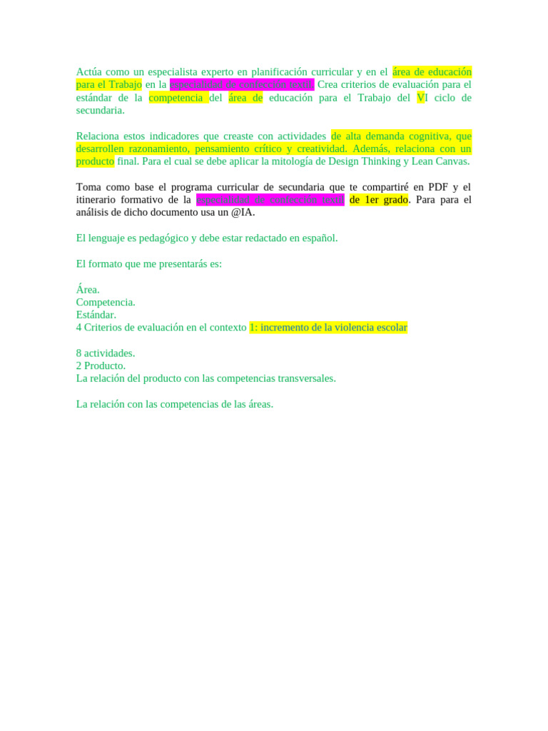 Pci - Prompt - Ept | PDF | El pensamiento de diseño | Pensamiento crítico