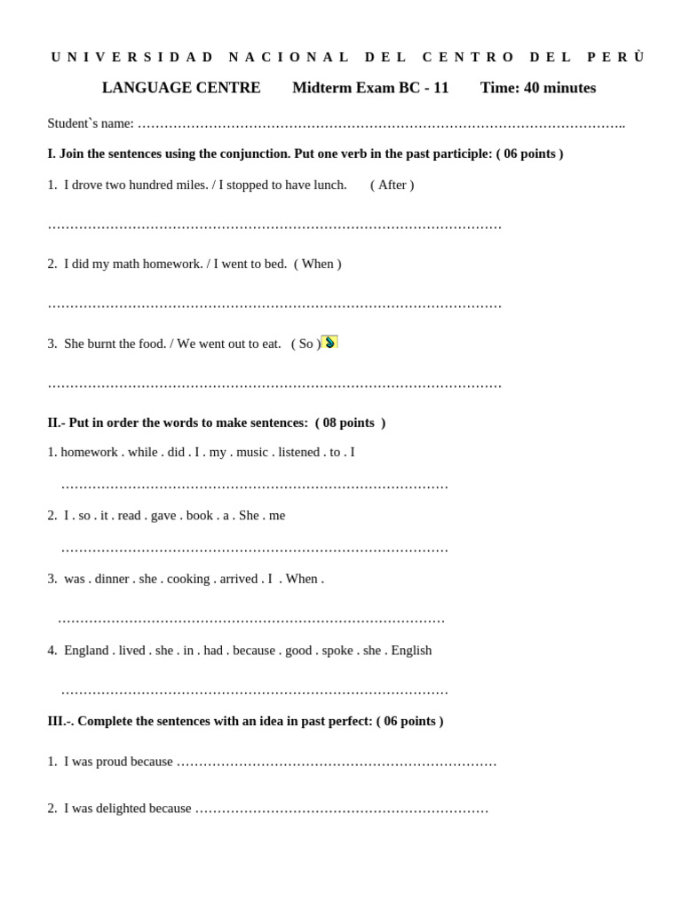 Midterm Exam BC 11 Unit 9 | PDF | Linguistics
