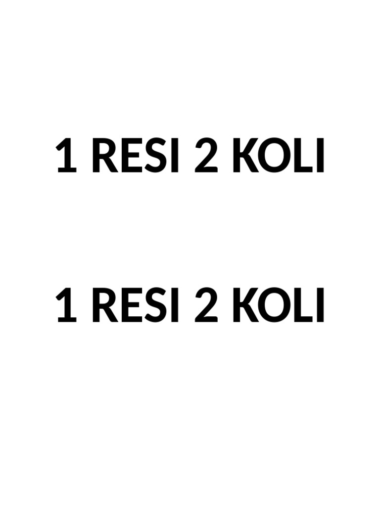 1 Resi 2 Koli | PDF