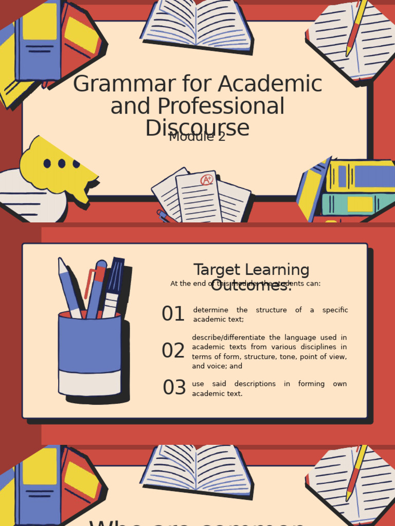 Module 2. Grammar For Academic and Professional Discourse | PDF | Human ...