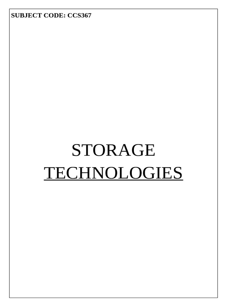 Storage Technologies - Unit 1 | PDF | Cloud Computing | Data Center