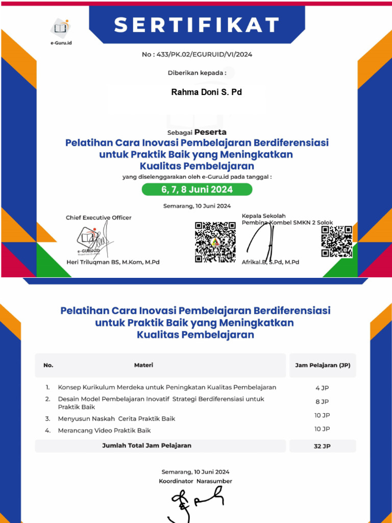 Sertifikat 8 Point 2 | PDF