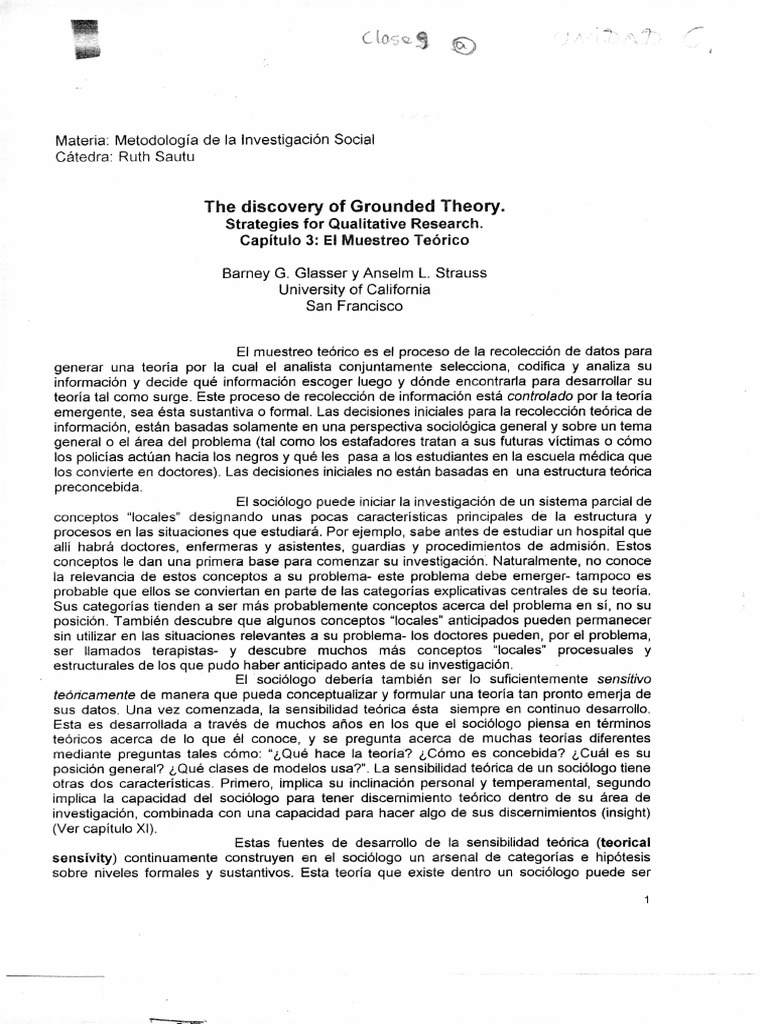 The Discovery of Gounded Theory. Strategies For Qualitative Research ...