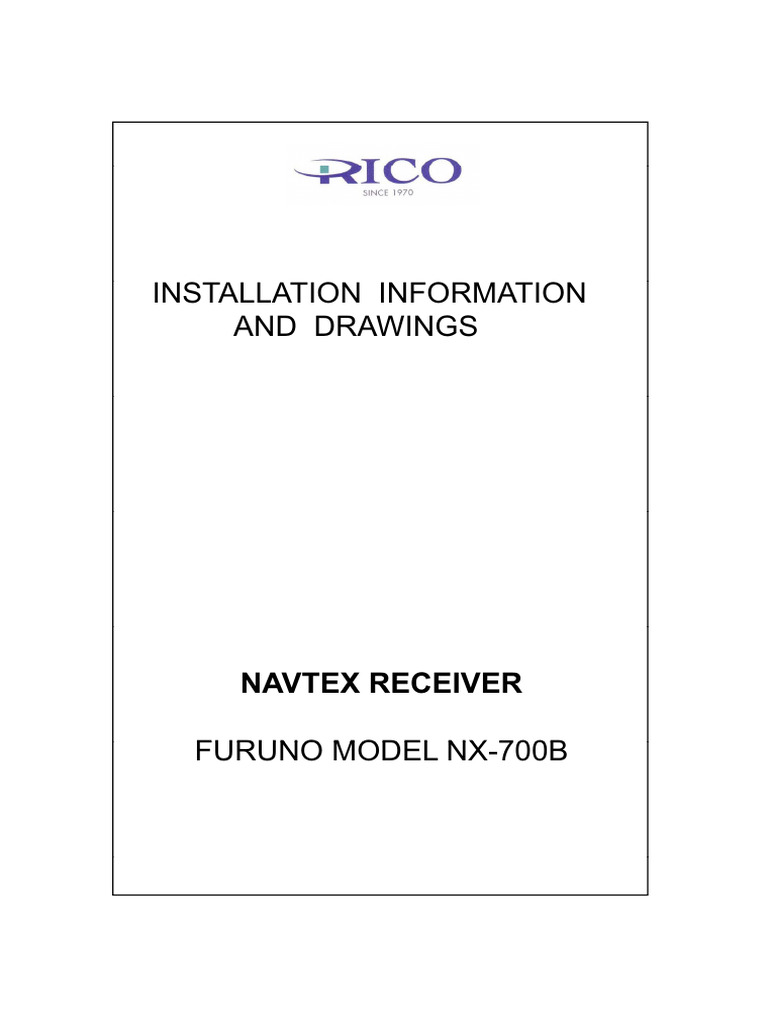 19 NX-700B Navtex Receiver | PDF | Electronics | Information And Communications Technology